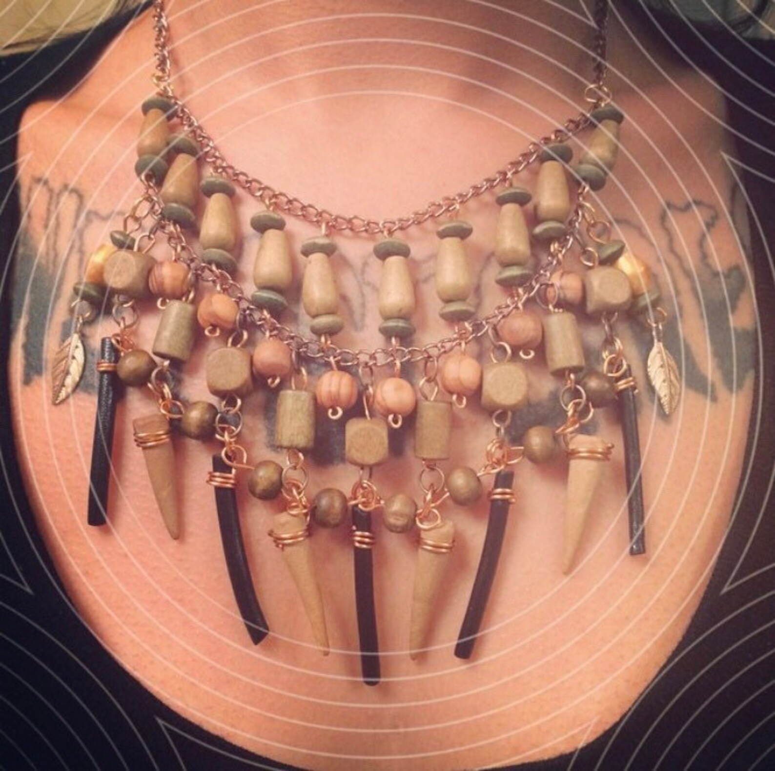 Chain layered chest piece | Etsy