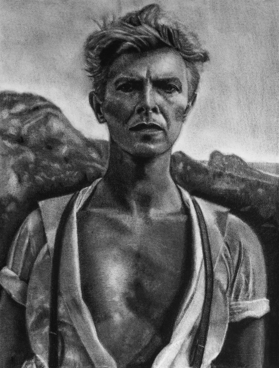 David Bowie Original Charcoal Drawing - Rock Star Art - Wall Art ...