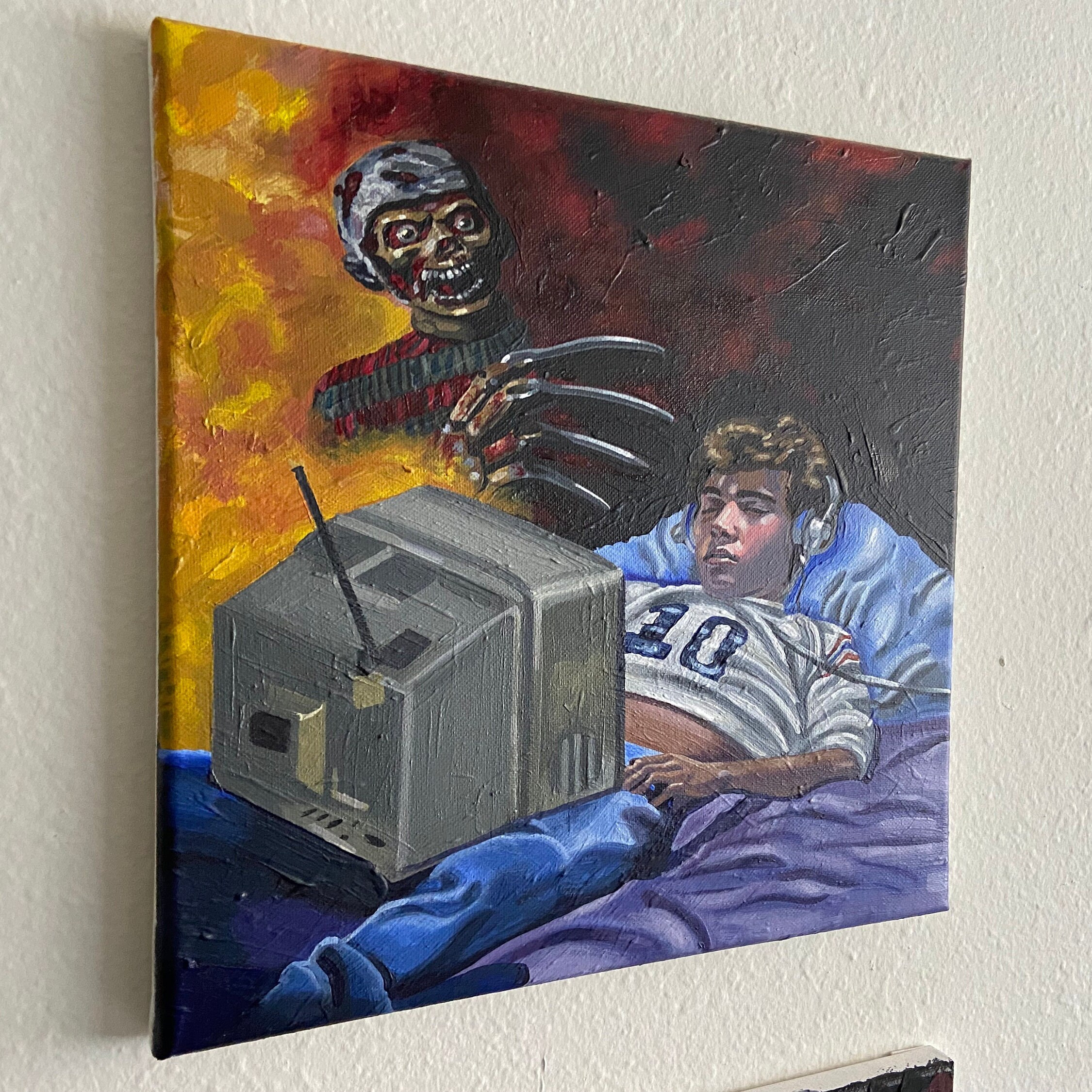 Freddy Krueger Horror Painting – Original Acrylic Art, 12x12 Canvas - Etsy