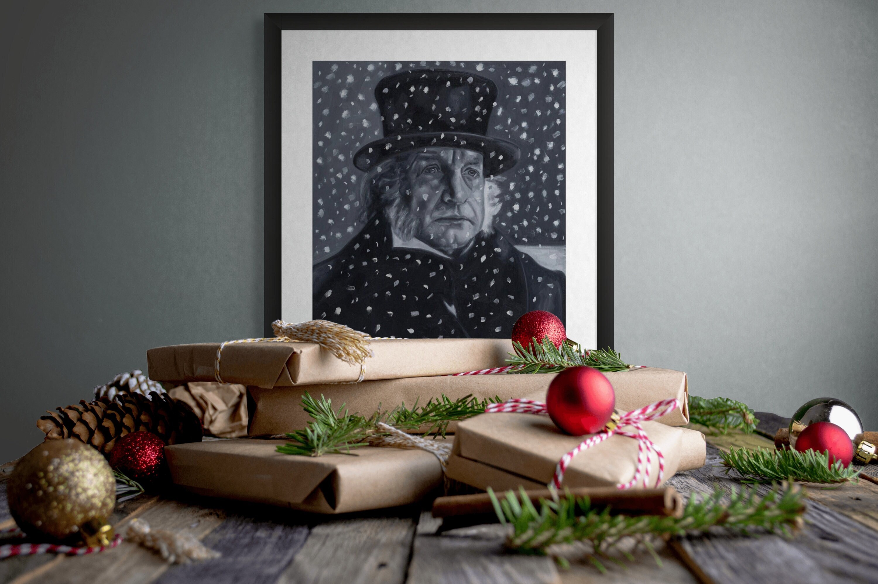 Classic A Christmas Carol Scrooge Art Print Painting - Holiday Home ...