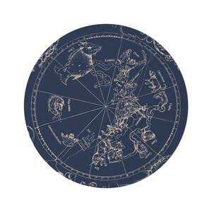 Astrology Chart Round Rug Vintage Astrological Star Map Floor Rug ...