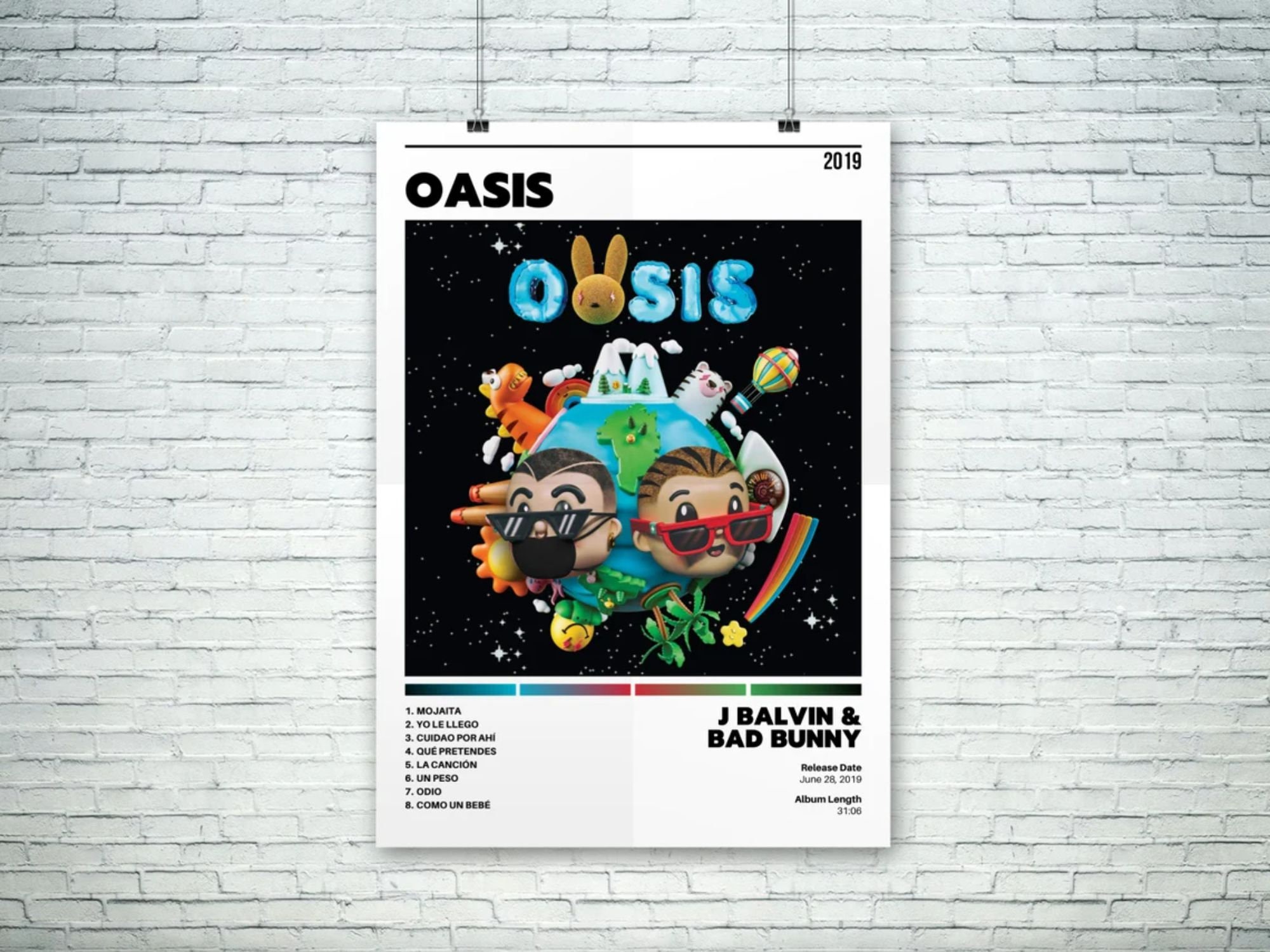Bad Bunny & J Balvin Poster, OASIS Poster, Bad Bunny OASIS Tracklist ...