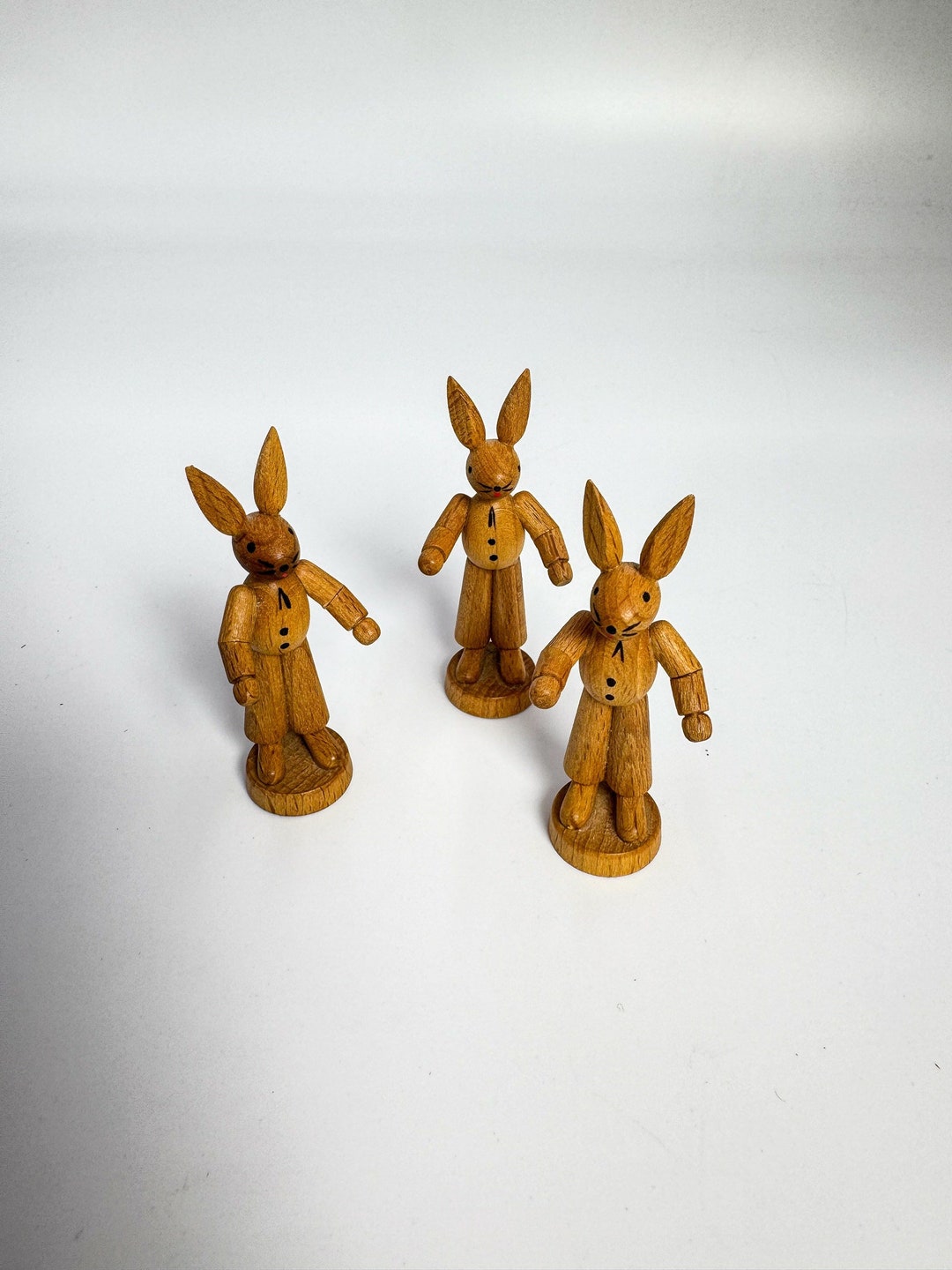 Easter Bunny Figures Rabbits Easter 80s Handmade Erzgebirge GDR - Etsy