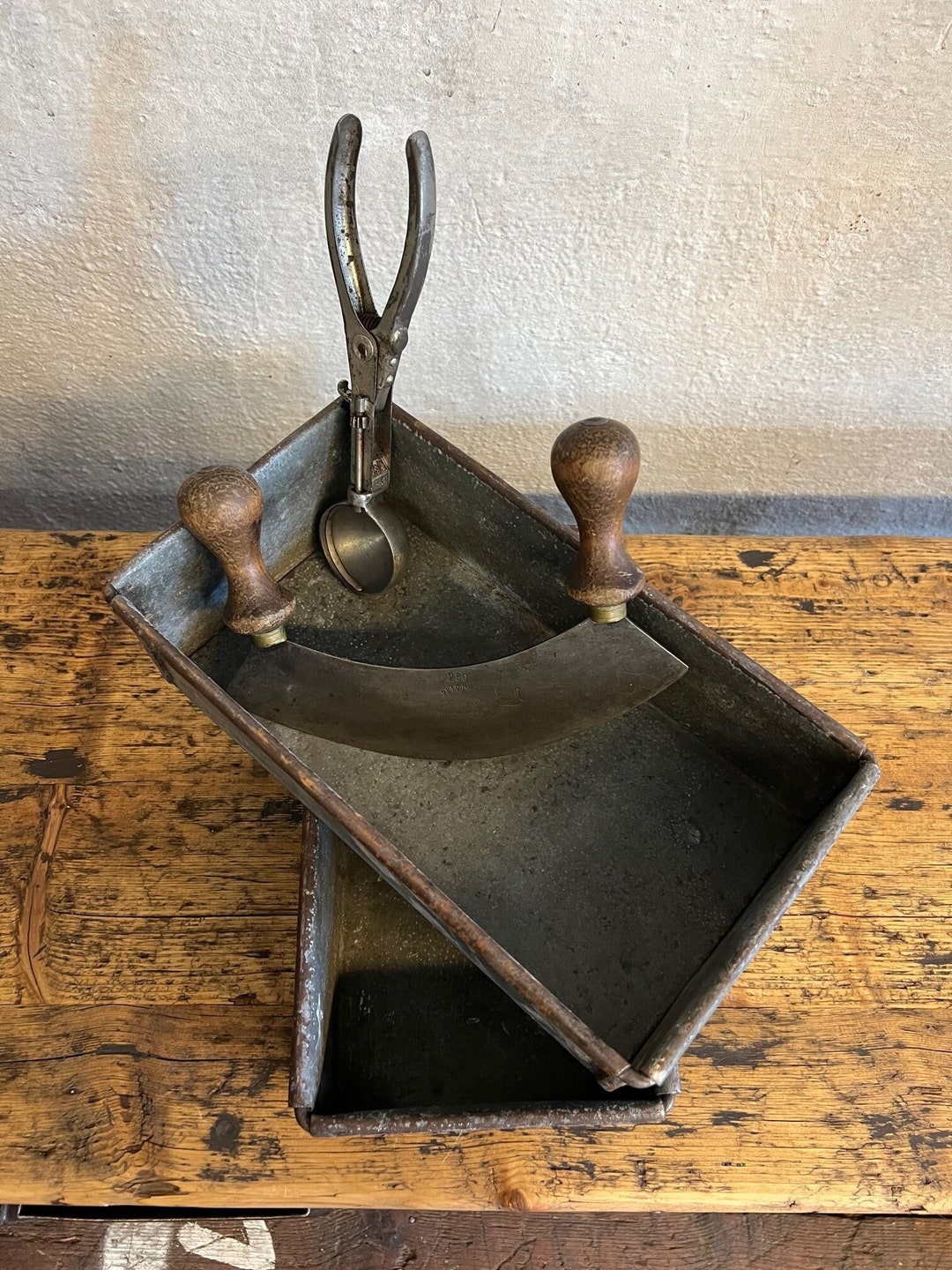 Set of 2 Galvanized Steel Boxes Metal Industrial Upcycling Box ROWAC ...