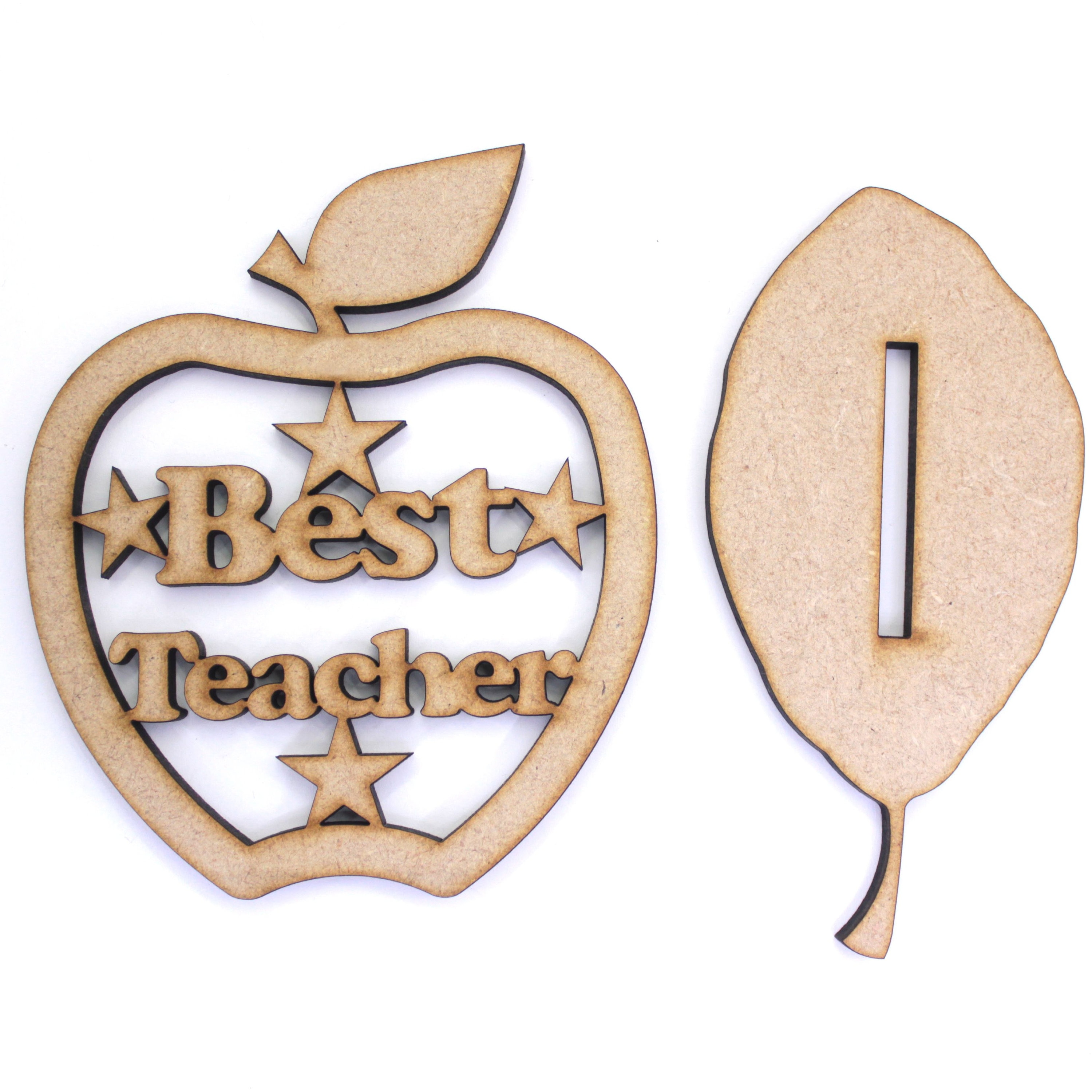 Teacher Gift Laser Cut Digital File. Apple and Leaf With Slot. Best ...