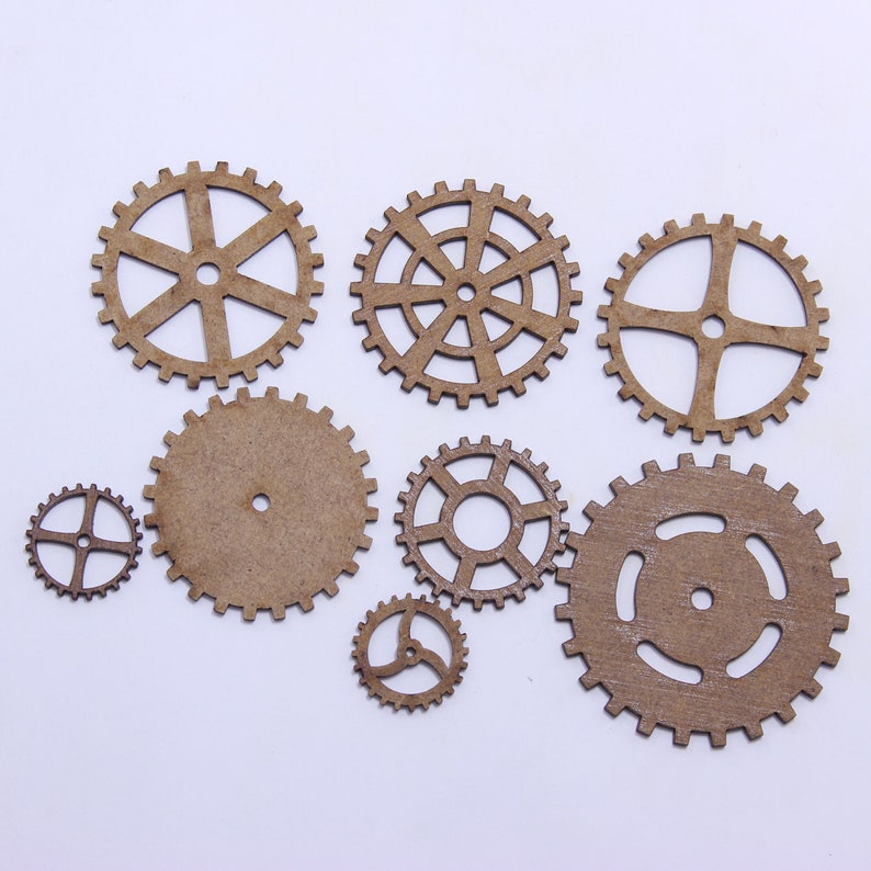 Mixed MDF Cog Shape Bundle. Pack of 20. Steampunk Mixed Media Snip Art ...