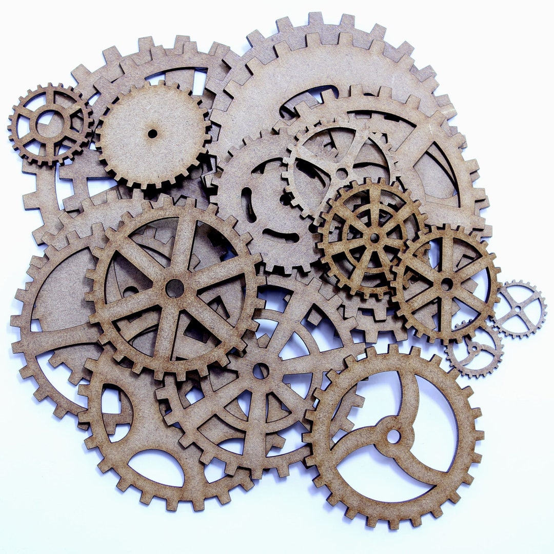 Mixed MDF Cog Shape Bundle. Pack of 20. Steampunk Mixed Media - Etsy