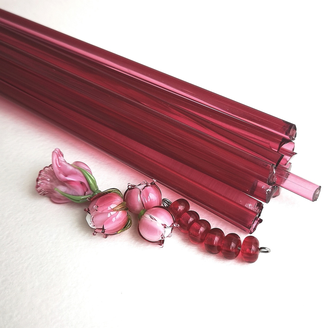 Glass Rods Lampwork Glass Rods Coe 104 Gold Pink Rubino Etsy