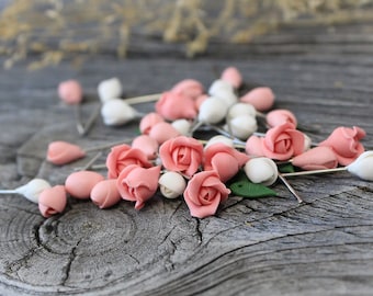 Polymer clay flowers | Etsy