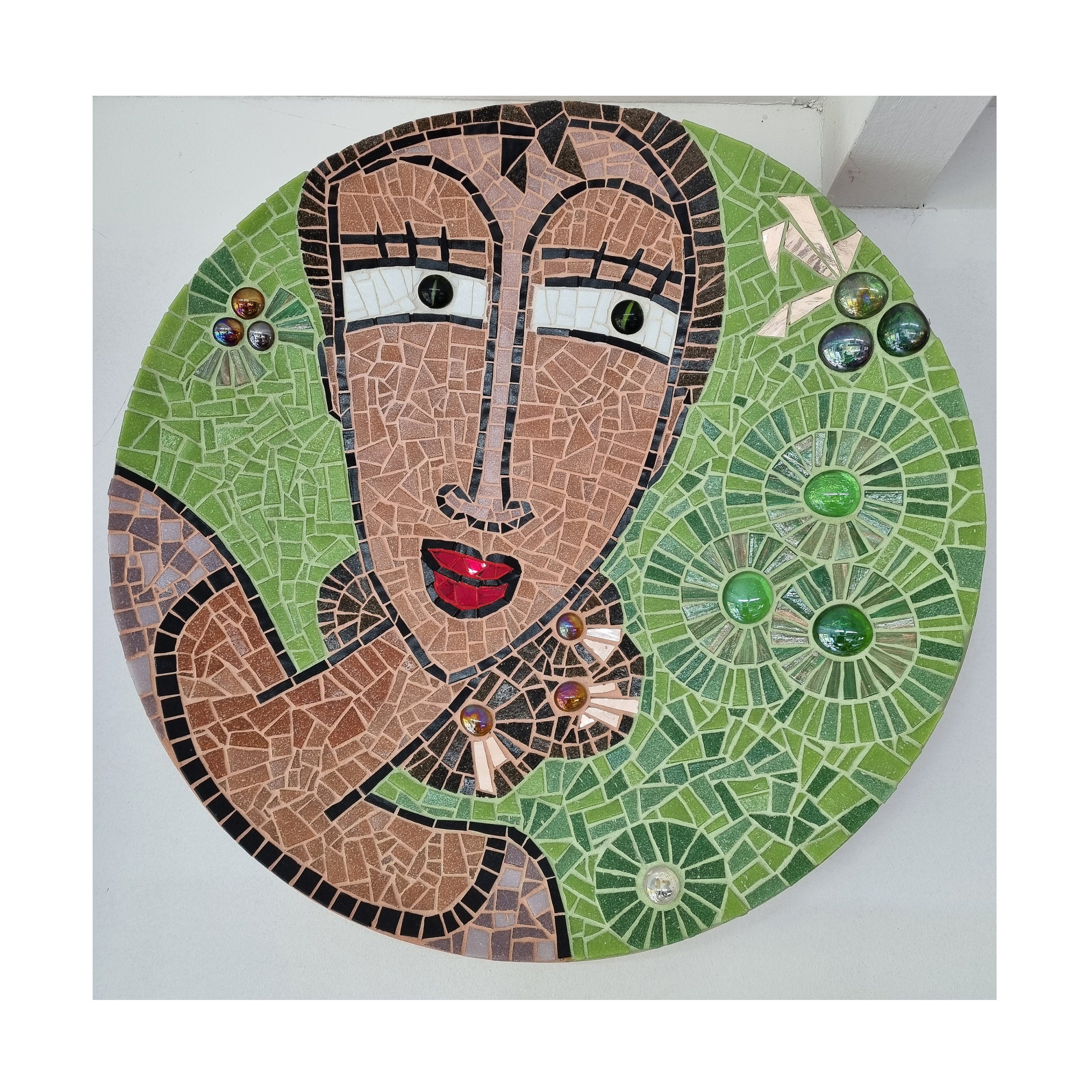 Spanish Lady. Glass Mosaic on Bamboo Plate. - Etsy