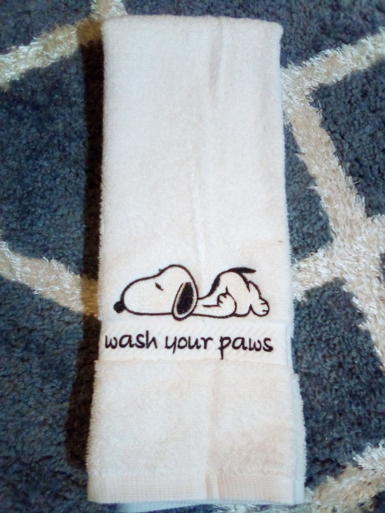 Wash Your Paws Snoopy Hand Towel Choice of Colors - Etsy.de