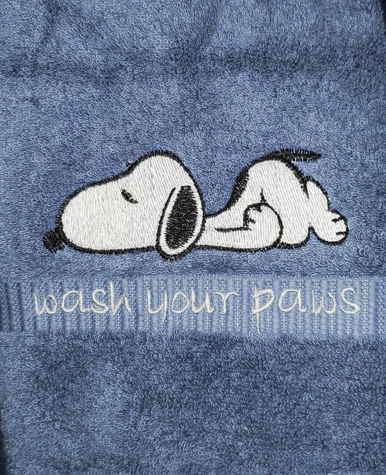 Wash Your Paws Snoopy Hand Towel Choice of Colors | Etsy