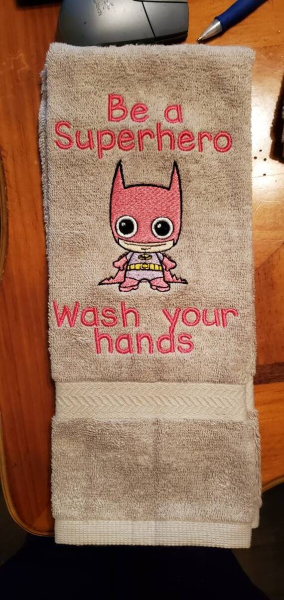 Be a Superhero Wash Your Hands Towel | Etsy