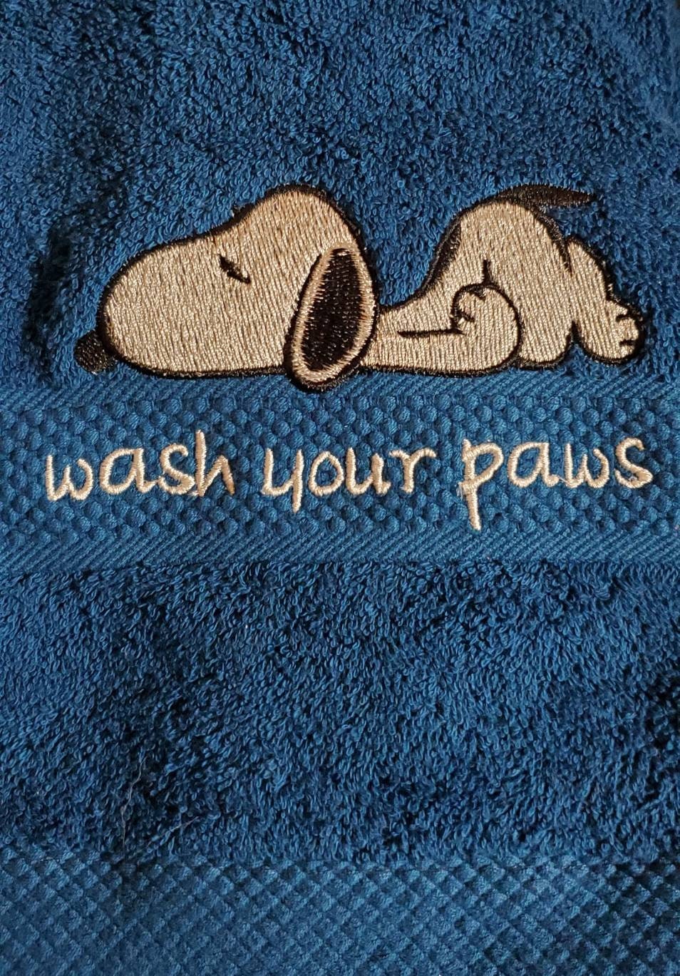 Wash Your Paws Snoopy Hand Towel Choice of Colors | Etsy