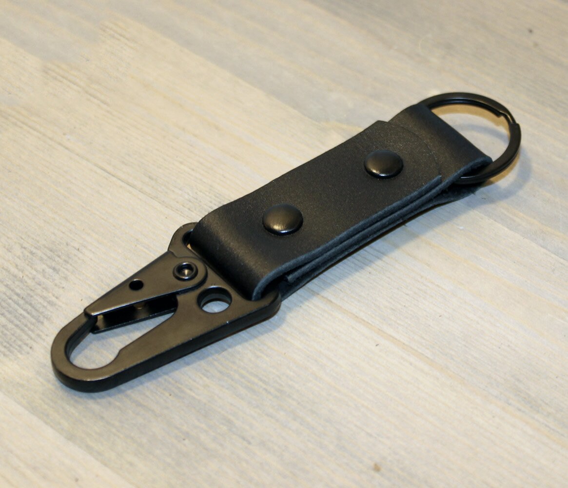 Leather HK Clip Keychain Fob | Etsy