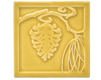 Pine Cone Handmade Tile Arts and Crafts Style - Etsy