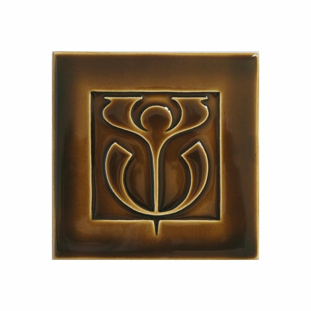 Arts & Crafts Tulip Tile matte Green - Etsy