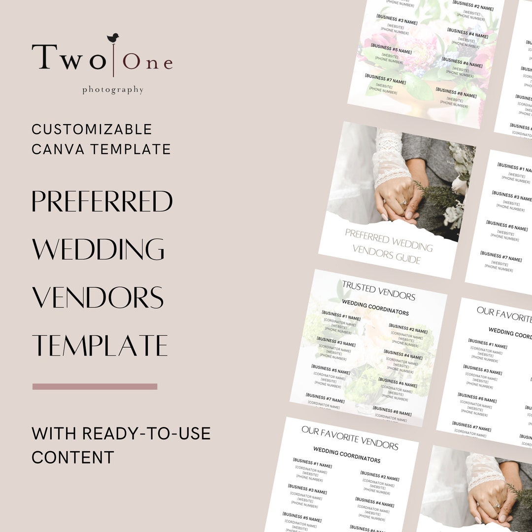 Canva Preferred Vendors List, Vendor Recommendation List, Canva ...