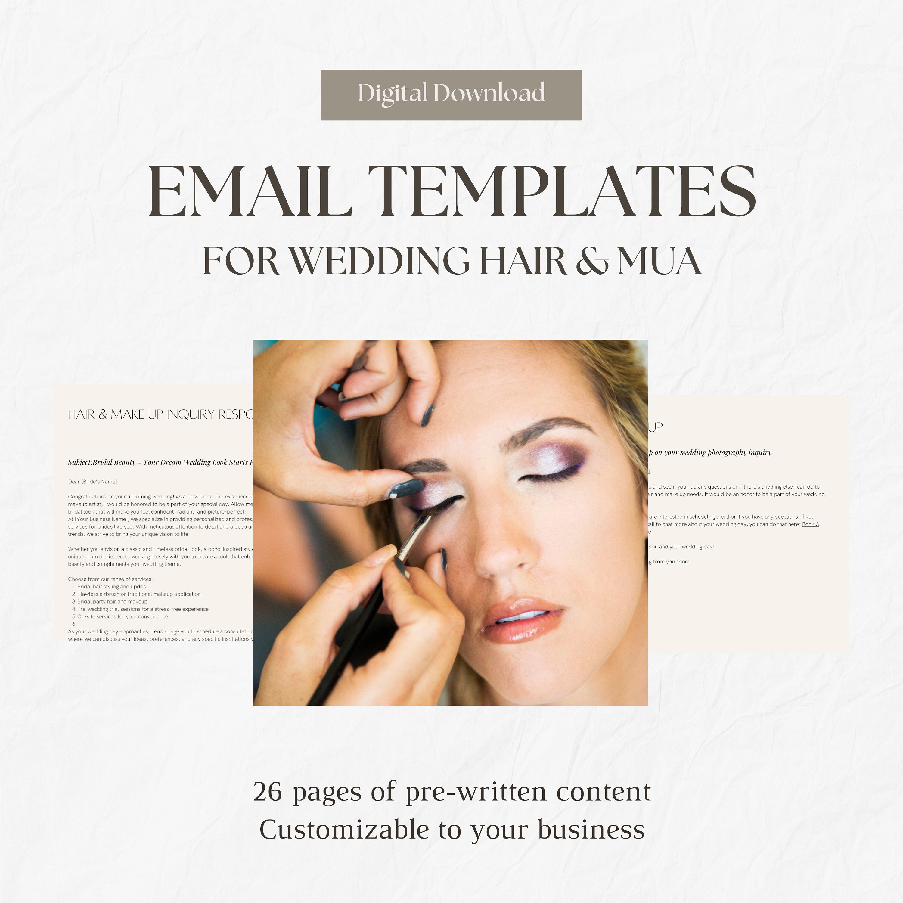 MUA Email Templates, Email Templates for Hair & Make up Stylists,bridal ...