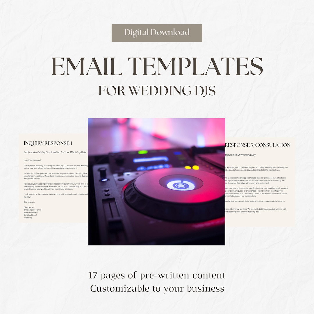 Wedding DJ Email Templates, Marketing Templates for Djs, Marketing ...