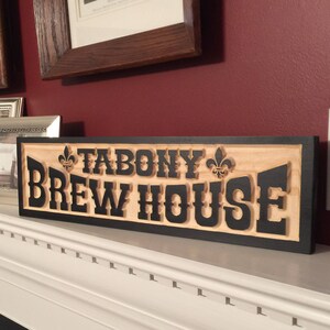 Old West Brew House Saloon Sign Man Cave Sign Rustic Bar Sign Father's ...