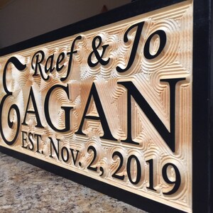 Personalized Wedding Gift Family Name Signs Carved Custom Wooden Sign ...