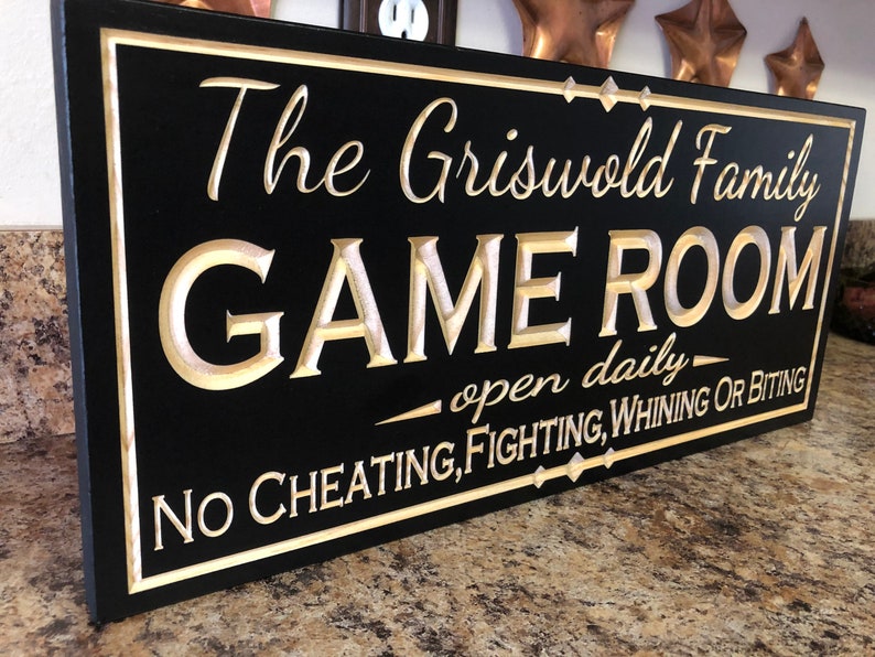 Personalized Game Room Sign Custom Family Game Room Sign Last | Etsy