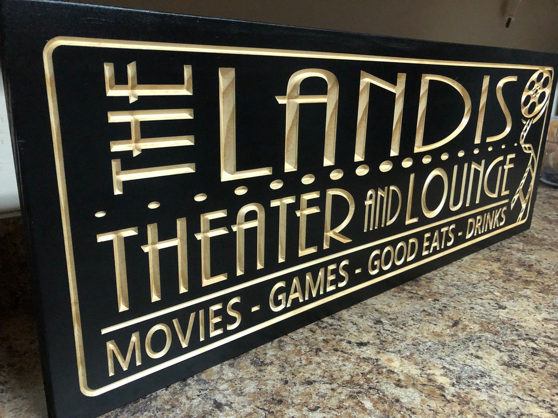 Custom Home Theater and Lounge Sign Personalized Movie - Etsy