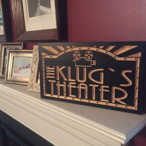 Custom Home Theater and Lounge Sign, Personalized Movie Theater Room ...