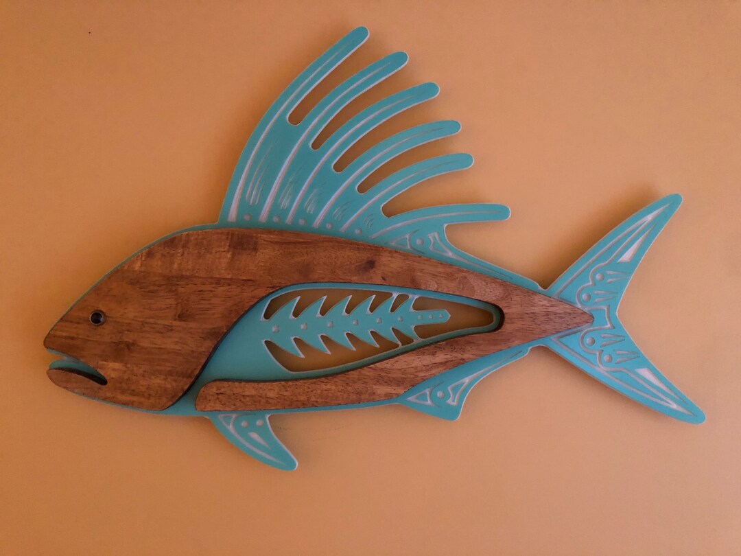 010 Rooster Fish Wall Art Beach Ocean Lake House Nautical Bathroom ...