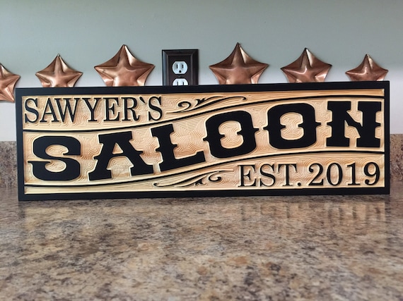 Old West Saloon Sign Man Cave Sign Brew House Rustic Bar Sign | Etsy