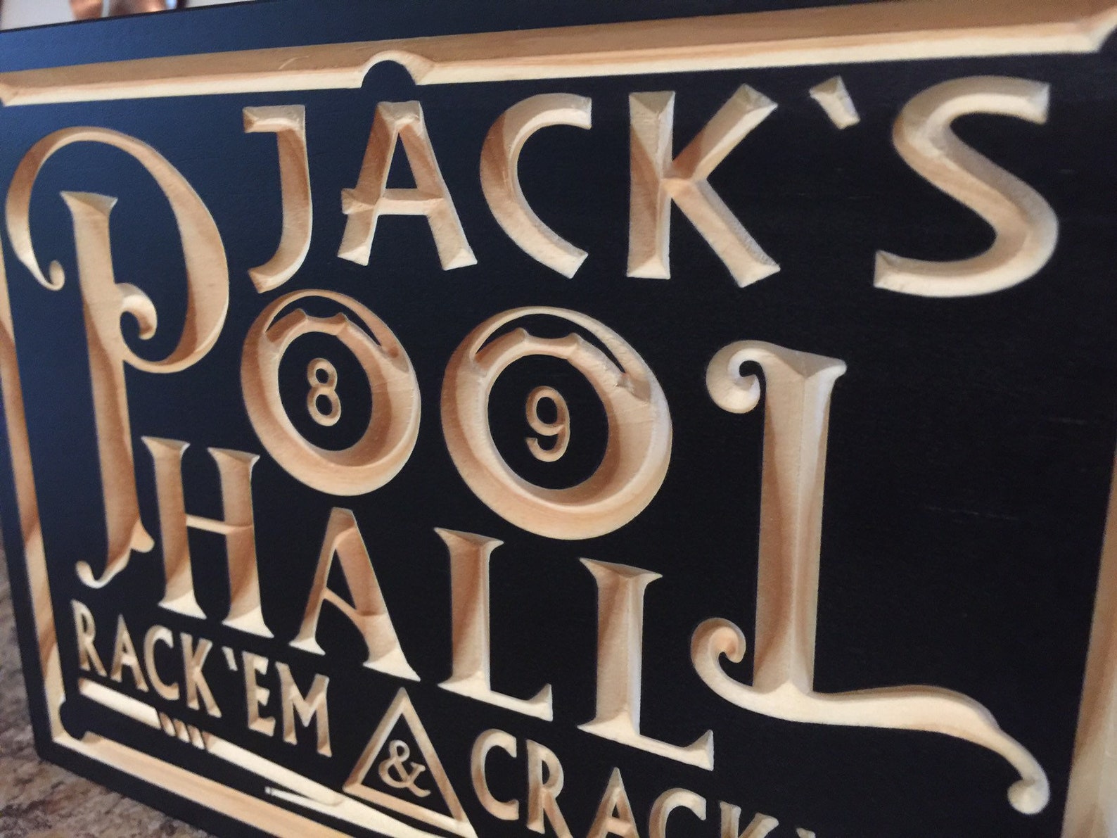 Personalized Billiards Room Pool Hall Gift Custom Carved Wood | Etsy