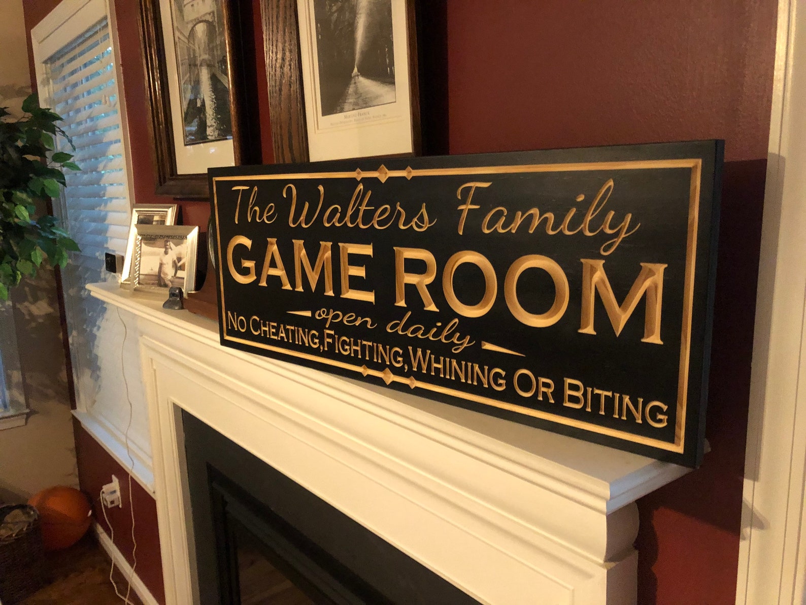 Personalized Game Room Sign Custom Family Game Room Sign Last - Etsy
