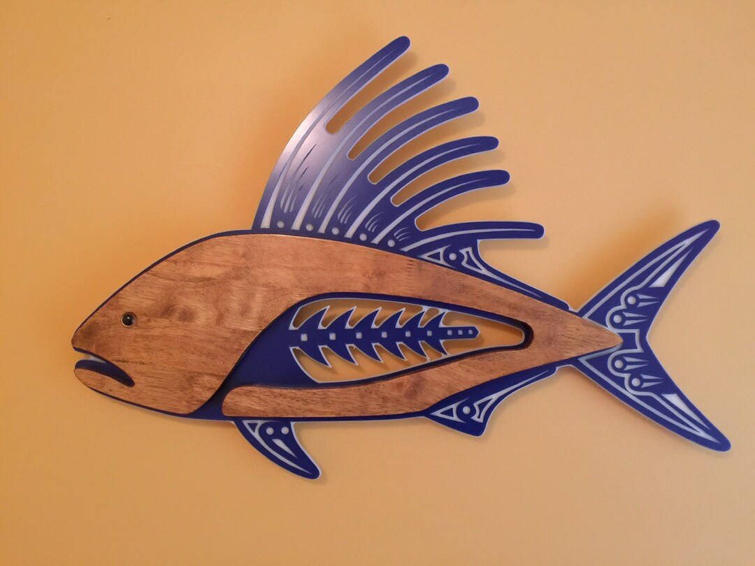 006 Rooster Fish Wall Art Beach Ocean Lake House Nautical Bathroom ...