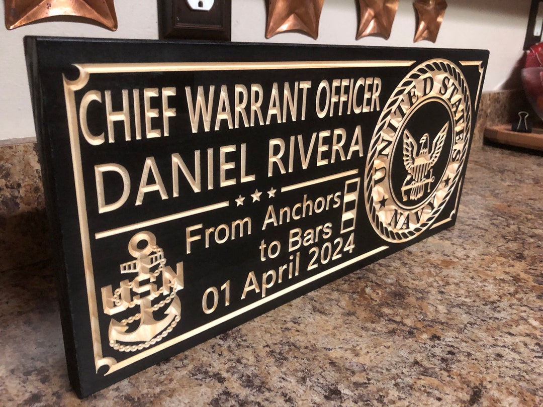 Chief Warrant Officer Navy Commissioning Gift Military Plaque Retired ...