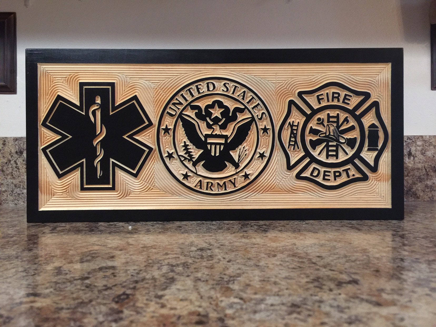 Firefighters US Army EMS logo Man Cave Decor Sign Gift for | Etsy