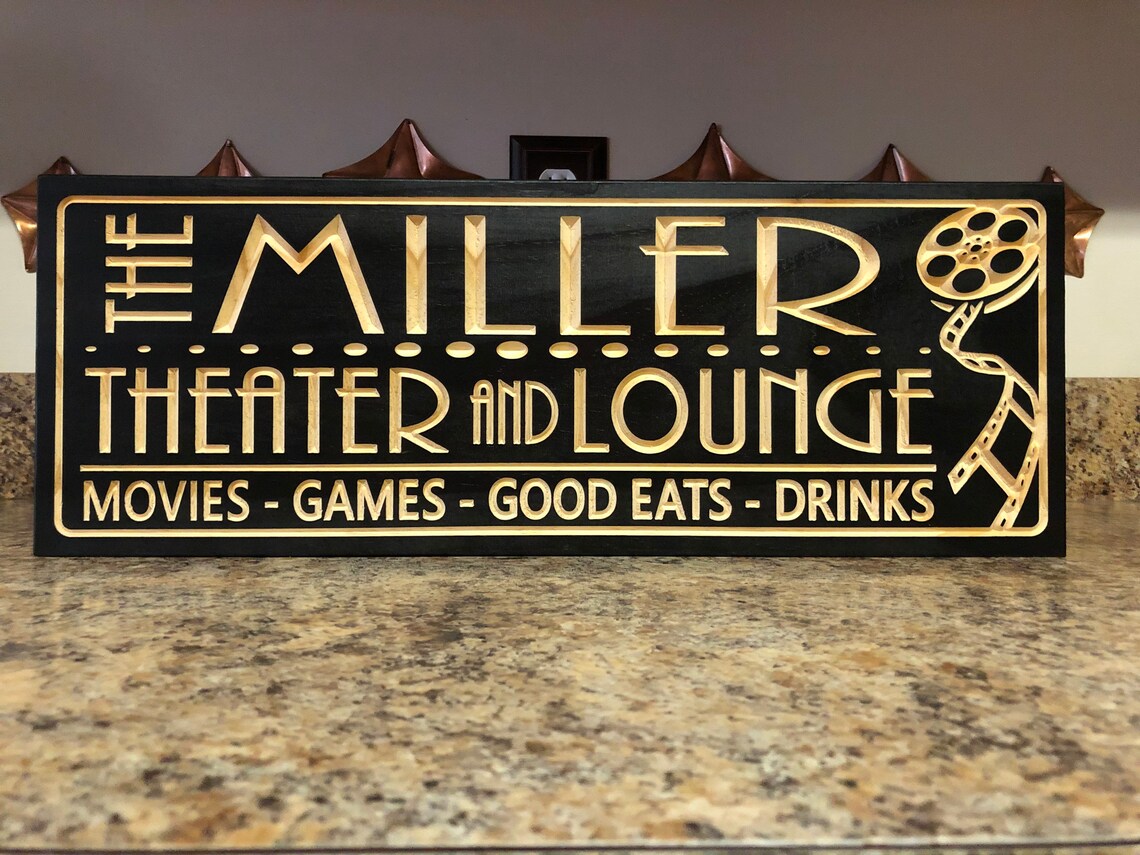 Custom Home Theater and Lounge Sign Personalized Movie | Etsy