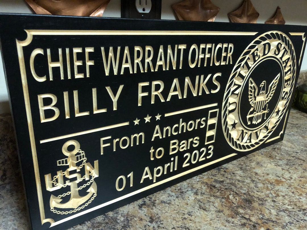 Chief Warrant Officer Navy Commissioning Gift Military Plaque Retired ...