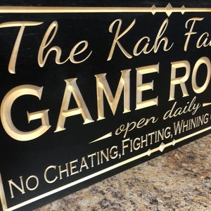 Personalized Game Room Sign Custom Family Game Room Sign Last Name Sign ...