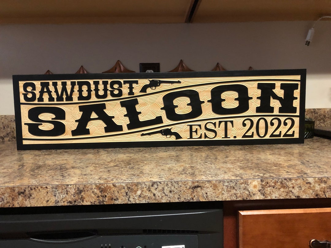 Old West Saloon Sign Man Cave Sign Brew House Rustic Bar Sign Father's ...