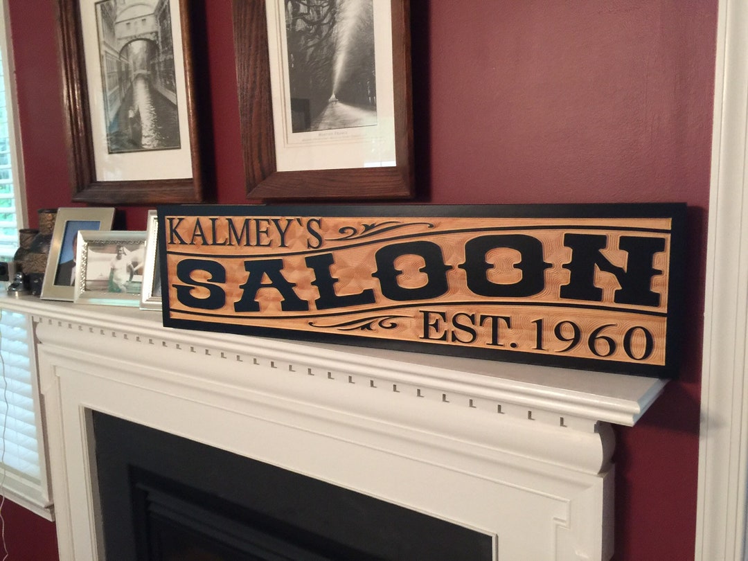 Old West Saloon Sign Man Cave Sign Brew House Rustic Bar Sign Father's ...