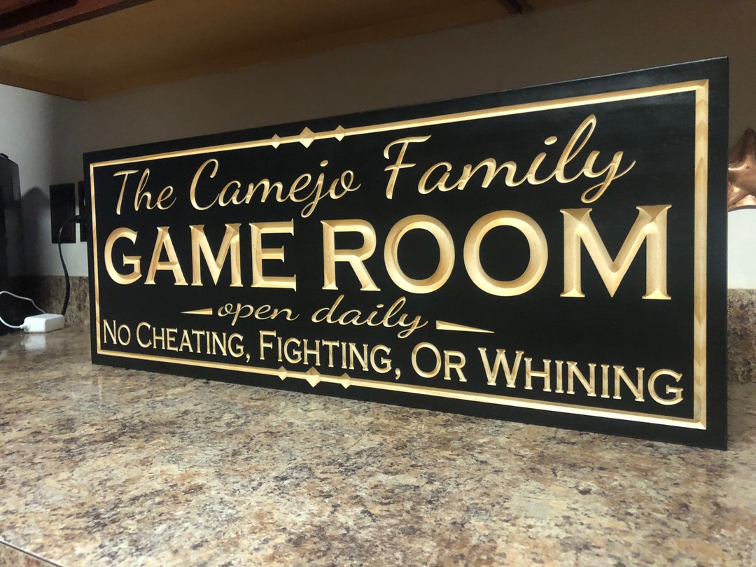 Personalized Game Room Sign Custom Family Game Room Sign Last Name Sign ...