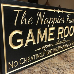 Personalized Game Room Sign Custom Family Game Room Sign Last Name Sign ...