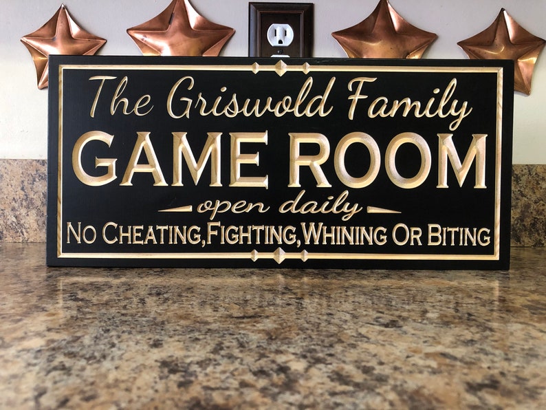 Personalized Game Room Sign Custom Family Game Room Sign Last - Etsy