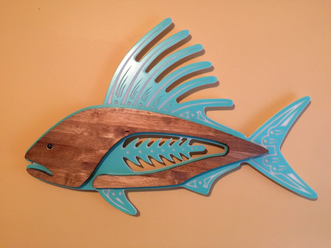 009 Rooster Fish Wall Art Vacation Beach Ocean Lake House Nautical ...