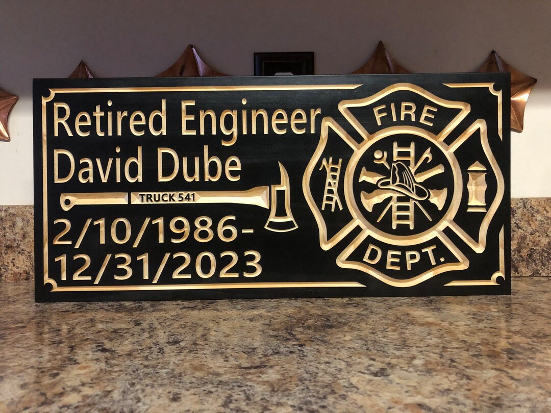 Firefighters Retirement Gift Custom Personalized Firefighters Logo Man ...