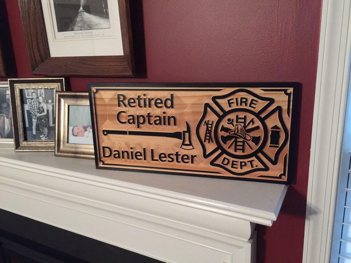 Firefighters Retirement Gift Custom Personalized Firefighters Logo Man ...