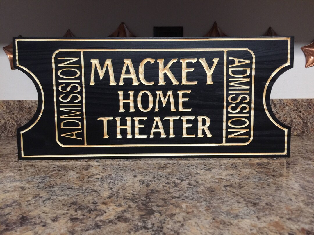 Custom Home Theater and Lounge Sign, Personalized Movie Theater Room ...