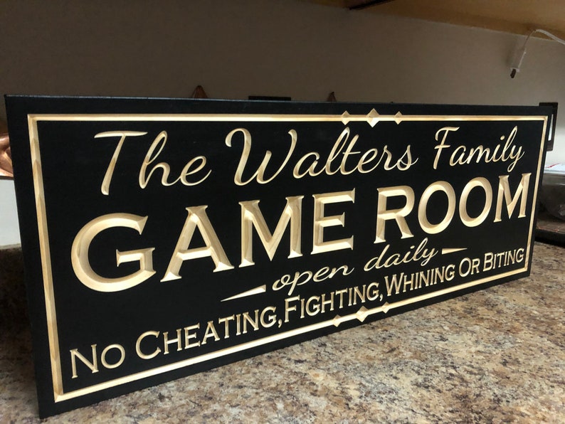 Personalized Game Room Sign Custom Family Game Room Sign Last - Etsy