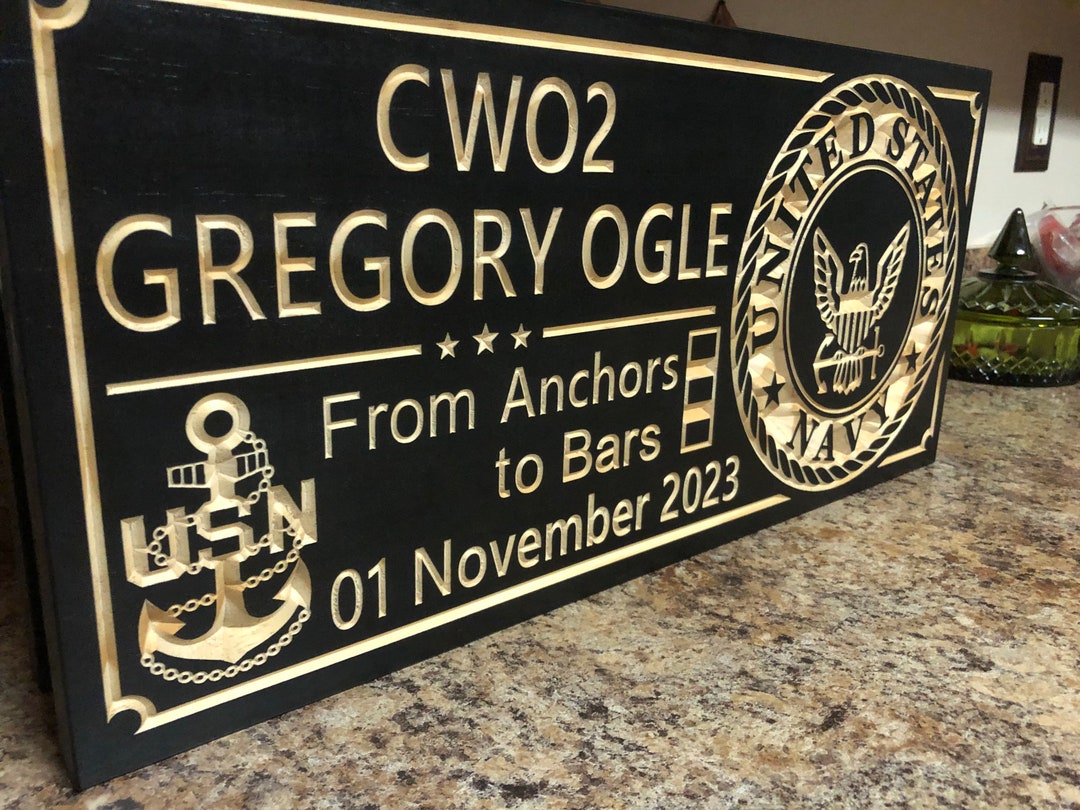 Chief Warrant Officer Navy Commissioning Gift Military Plaque Retired ...